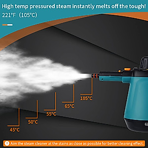 Handheld Steam Cleaner for Home Use, with Steam Lock Button & 10-Piece Accessory Set, Pressurized Steam Cleaner Hand Held, Portable Steamer for Cleaning Car, Tile Grout, Upholstery, Furniture, Shower