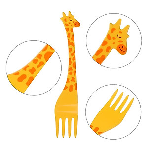 HomeSoGood 12Pcs Giraffe Fruit Fork, Mini Cartoon Snack Cake Dessert Fruit Pick Toothpick Salad Cocktail Sticks Party Supplies