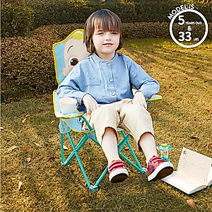 Idea Nuova Kids Indoor-Outdoor Folding Camp Chair with Carry Case, Cocomelon
