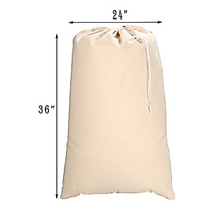 Heavy Duty Laundry Bag,Canvas Laundry Bags,Cotton Laundry Bag with Drawstrings, Easy to Carry,Washable Laundry Bag,Santa Bag,Laundry Hamper Bags 24x36 inch -Natural (Set Of 4 Pieces)