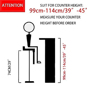 Sidanli Black Bar Stool with Seat Height - 29 Inch