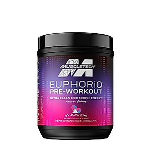 MuscleTech Pre Workout Powder EuphoriQ PreWorkout Smart Pre Workout Powder for Men & Women Caffeine Metabolite Fueled with Paraxanthine ICY Snow Cone (20 Servings)