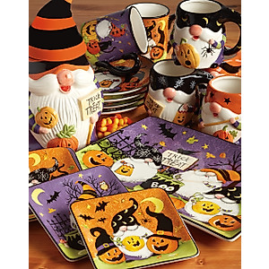 Certified International Halloween Gnomes Rectangular Platter, 14" X 10", Multicolored, Large
