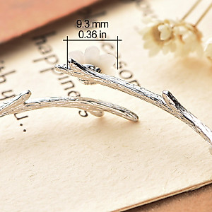 Jewever 925 Sterling Silver Original Sakura Opening Bracelet Adjustable White Shell Carving Flower For Women Jewelry Gift