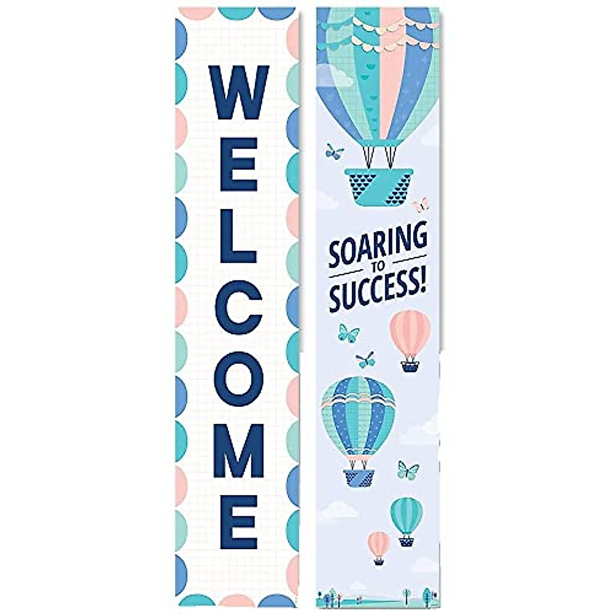 CTP Calm and Cool Welcome Banner, 2-Sided Vertical Classroom Sign, 39” x 8" (Creative Teaching Press 8640)