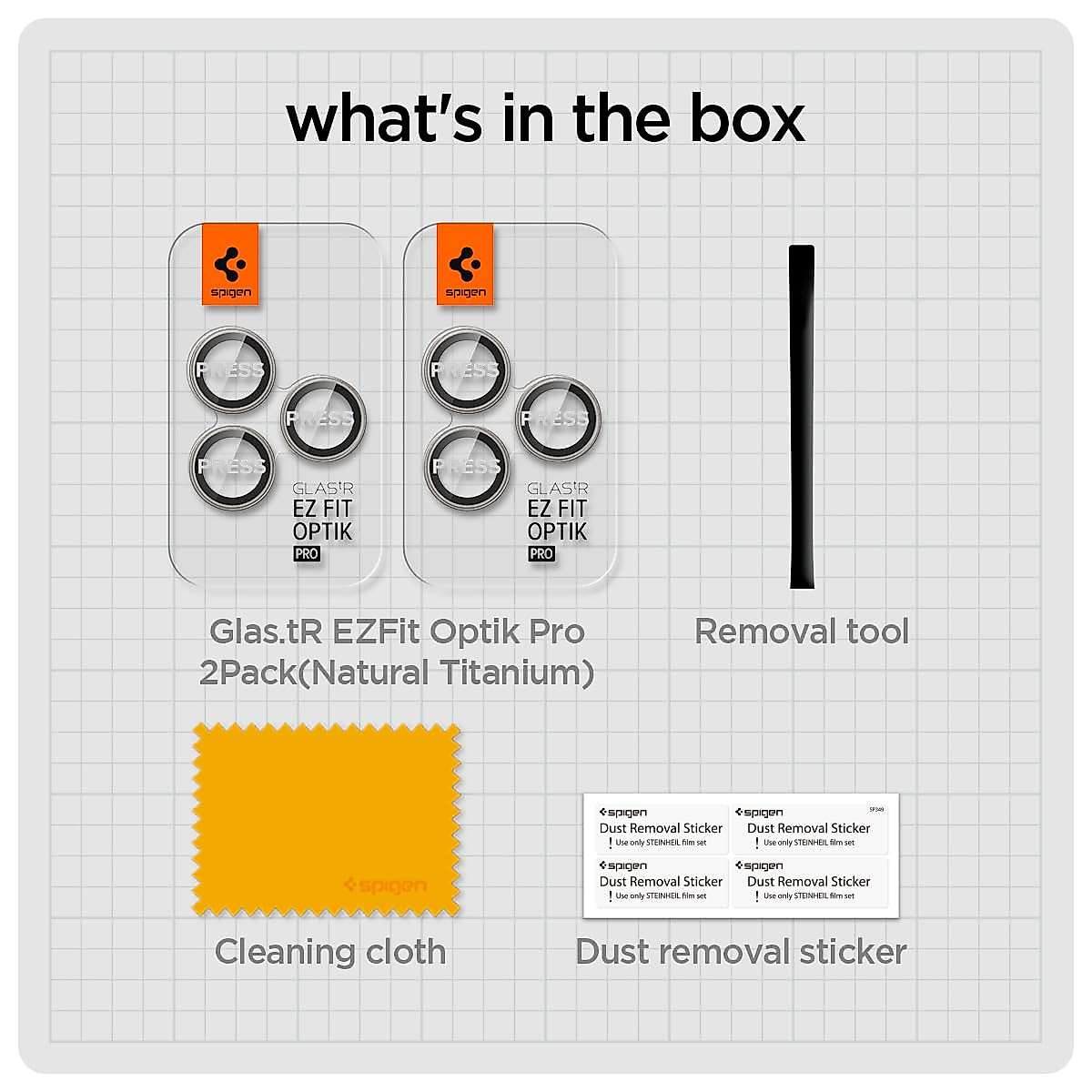 Spigen Camera Lens Screen Protector [GlasTR EZ Fit Optik Pro] Designed for iPhone 15 Pro Max/iPhone 15 Pro [Case Friendly] - Natural Titanium [2 Pack]