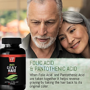 Pure Biotin for Hair Growth - Gray Hair Solution - Anti Gray Hair Women, Saw Palmetto for Women Hair Loss, biotin Vitamins for Hair Skin and Nails, paba Supplement, Gray Hair Pills, 3 B 180 Caps