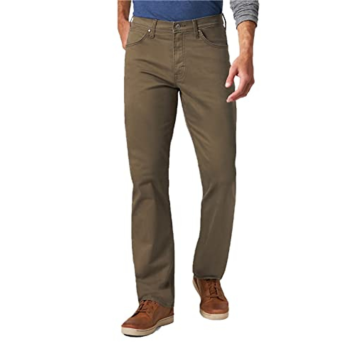 Wrangler Authentics Men's Straight Fit Twill Pant, Thistle, 34W x 32L