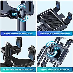 Rearview Mirror Car Phone Holder Mount,360° Rotatable and Retractable Universal Multifunctional Adjustable Rearview Mirror Phone Holder for Car and All Mobile Phones