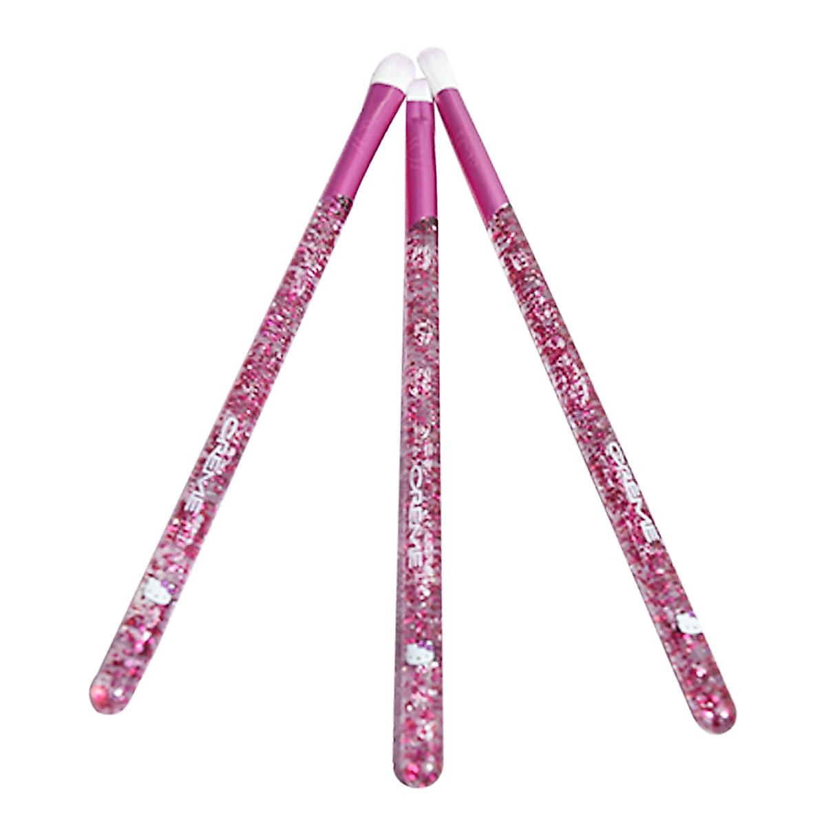 The Creme Shop Hello Kitty Luv Wave Brush Collection - Versatile & Silky-Soft Makeup Brushes - Precise Shader, Blending Brush, Angled Detailer, Blush Brush, Powder Brush - Durable & Easy to Wash - Set