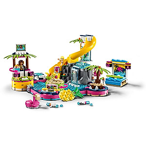 LEGO Friends Andrea's Pool Party 41374 Toy Pool Building Set with Andrea and Stephanie Mini Dolls for Pretend Play, Includes Toy Juice Bar and Wave Machine (468 Pieces)