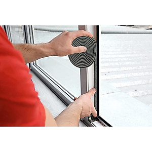 39.4FT Brush Weather Stripping, Neat Pile Self Adhesive Seal Strip for Windows and Door, Weatherstrip for Soundproofing, Windproof, Dustproof, Stronger Stickiness, 0.35'' Wide x 0.2'' Thick, Grey