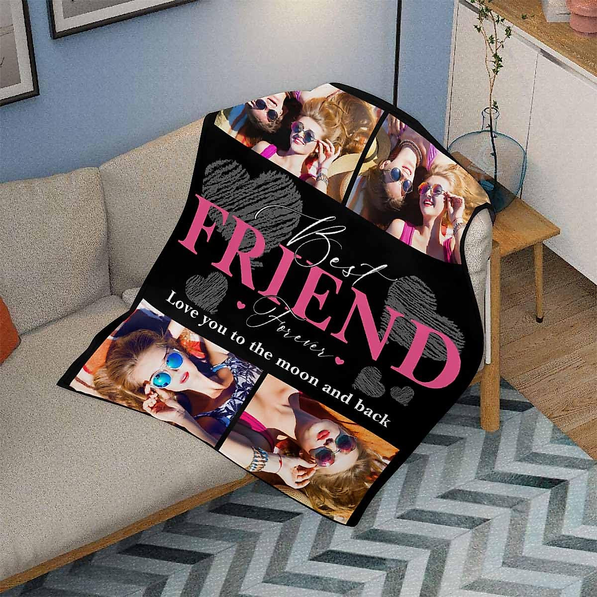 Newcos Personalized Fleece Throw Blankets Best Friends Ever Blanket for Bedding Sofa Living Room, Birthday Gifts for Best Friends Sisters Women 30"x40"