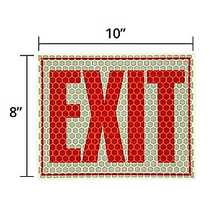 Cyalume Cyflect Glow in the Dark and Reflective Emergency Exit Sign, 8 Inches x 10 Inches, Adhesive Backing