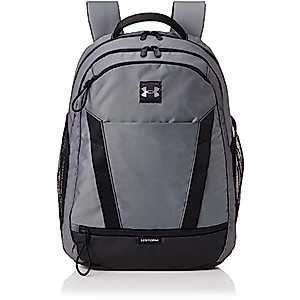 Under Armour Women's Hustle Signature Storm Backpack , (001) Black / Black / Metallic Tin , One Size Fits Most