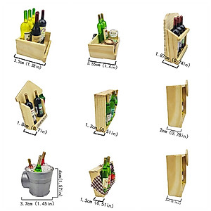 10 pcs/Set Creative Stereoscopic Wine Bottle Series Fridge Magnet Refrigerator Magnetic Sticker Home Deco Magnet Kitchen Accessories (Wooden)