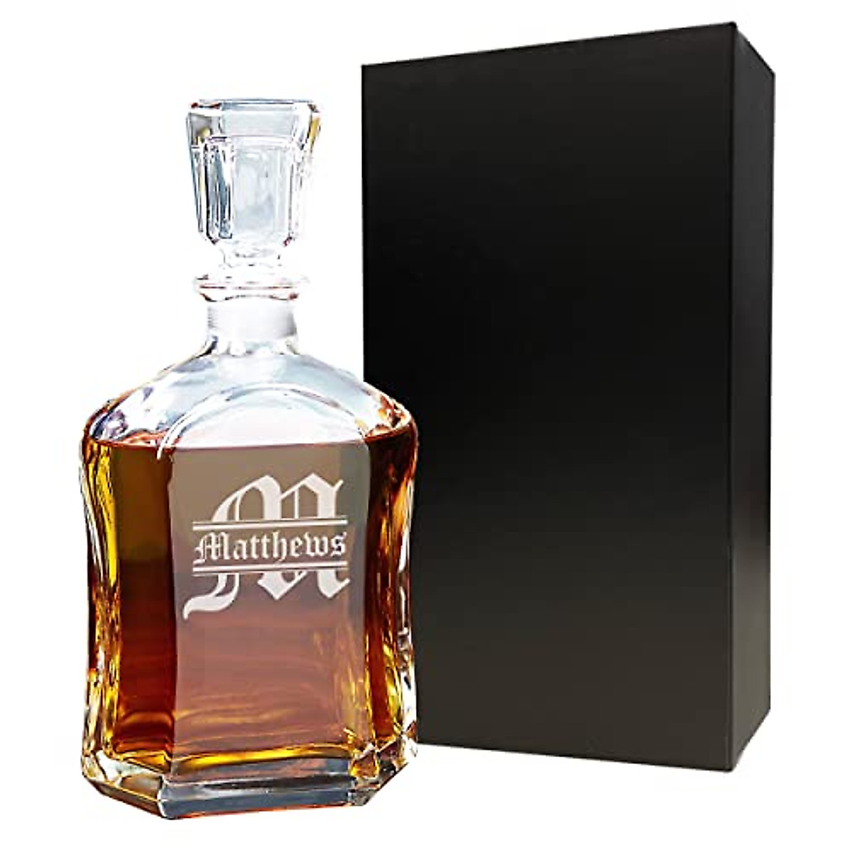 Personalized Whiskey Decanter, Custom Engraved Liquor Decanter - 23 Oz