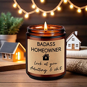 LEADO Badass Homeowner Candle - Housewarming Gifts for New House, Housewarming Gifts, House Warming Gifts, New Home Gifts for Home, First Home - Funny Housewarming Gifts for Women, Men, Friends