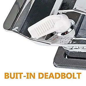 VOGREX RV Door Lock, Travel Trailer Entry Door Lock with Paddle Deadbolt, Camper Door Latch Handle with 4 Keys, Chrome Trailer Door Lock for Camper Travel Trailer RV