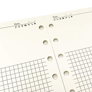 A7 Planner Refill, A7 Agenda Refill Diary Note Daily Plan Paper for Filofax,6 Hole/100gsm Paper Removable Planner Inserts 6 Rings, 4.84 x 3.23'', Harphia