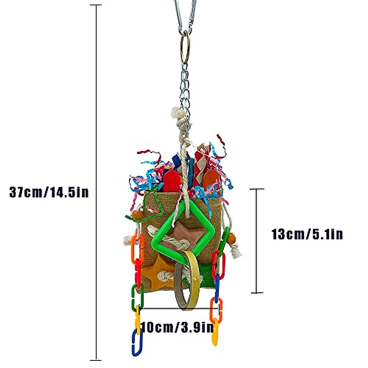 GILYGI Bird Lucky Bag Toys - Bird Foraging Bag with Array of Chewable Toys for Small and Medium Parrot Cockatiels Parakeets Conures Quakers Caiques Pionus Senegals