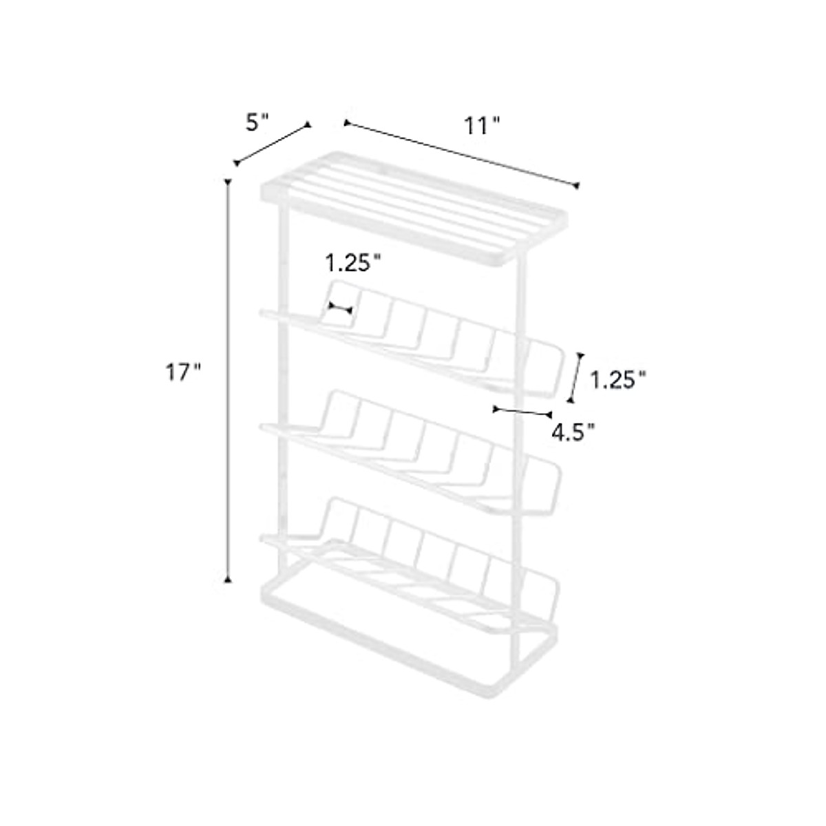 Yamazaki Home Tower Bath Rack - Bathroom Shower Storage Holder, Caddy Shelf Organizer - Medium, 17" - Steel - Holds Up to 9 Dispensers
