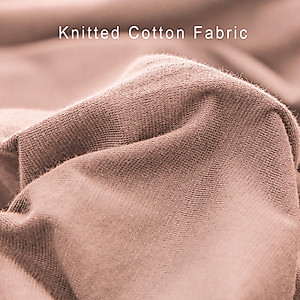 PURE ERA Jersey Knit Duvet Cover Set 100% T-Shirt Cotton Super Soft Comfy 3pc Bedding Set with Zipper Closure (New Petal Pink, King)