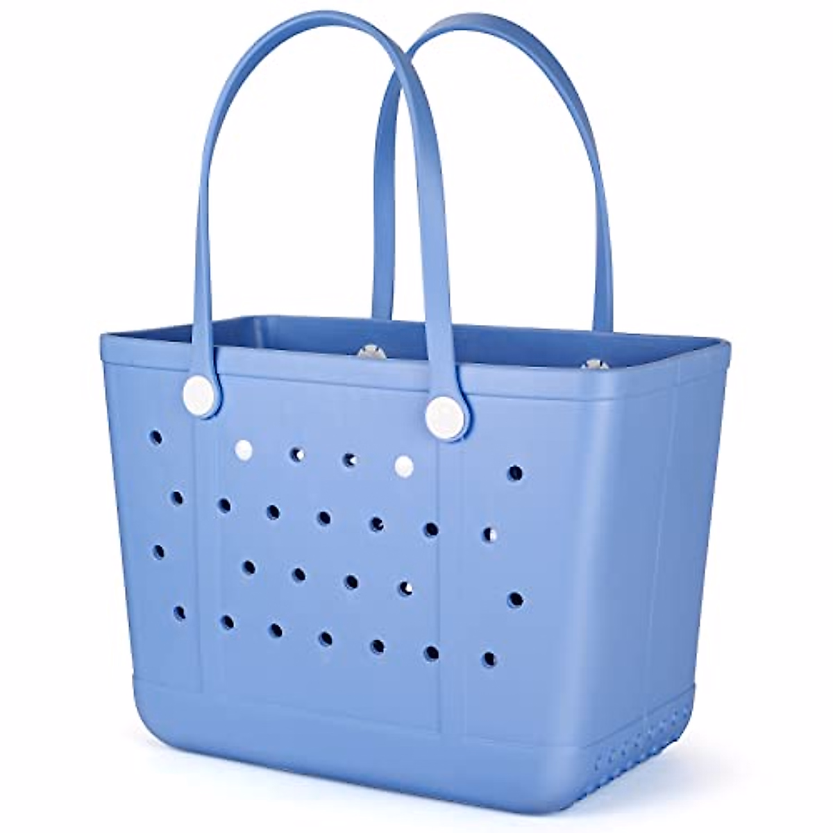 angilifan X Large Rubber Waterproof Beach Tote Bag, Durable Open Tote Travel Bag, Washable Anti-Tip Durable Beach Storage Basket Hole Open Tote Bag for Gym Beach Pool Travel