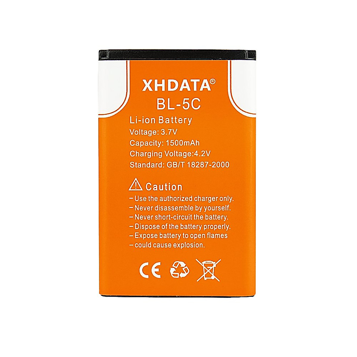 XHDATA BL-5C Battery 3.7V 1500mAh Rechargeable Battery Large Capacity for Radio for Home with Current Protection (2 Pieces)