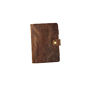 Personalized refillable 6 ring rustic leather A6 journal cover with pen holder, unique leather A6 refill planner binder sketchbook NA605SS