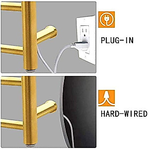 Bathroom Towel Warmer Electric Heated Towel Rack, Electric Heated Towel Drying Rack, 10-Bar Wall Mounted Towel Warmer with Timing Function, 304 Stainless Steel Polished Heated Towel Rail for Bathroom,