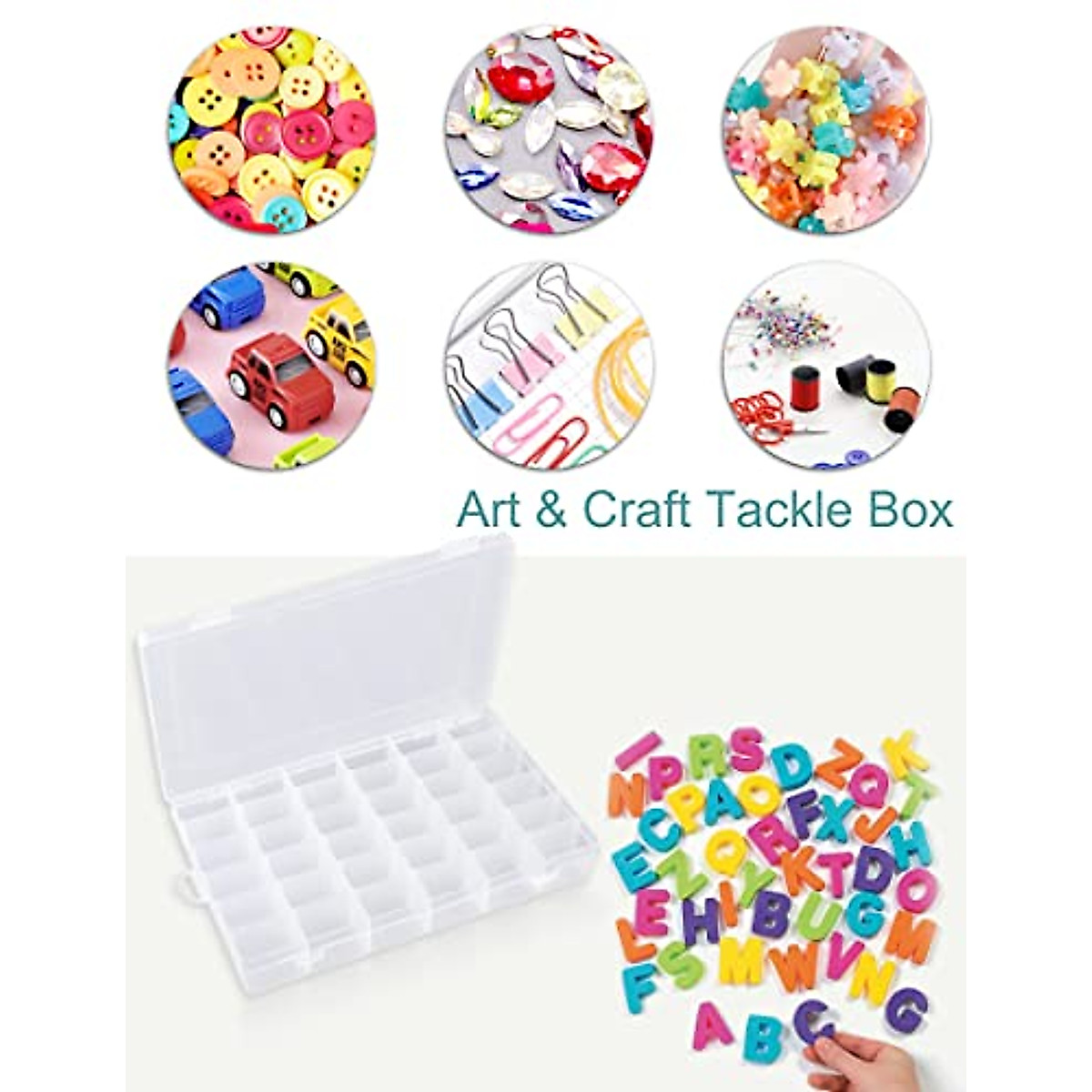 Avlcoaky Tackle Box Organizer 4 Pack 36 Compartment Bead Storage Container Jewelry Art & Craft Boxes with Dividers