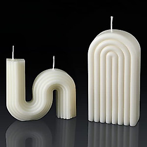 2 Pieces Aesthetic Candles Twist Candle Trendy Candles Arch Shaped Candles Minimalist Geometric Shaped Candles Soy Wax Scented Candle Art Decorative S Shape Candle for Wedding Christmas Birthday Gift