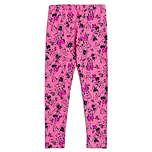 Disney Minnie Mouse Little Girls Pullover Fleece Hoodie and Leggings Outfit Set Gray 7-8