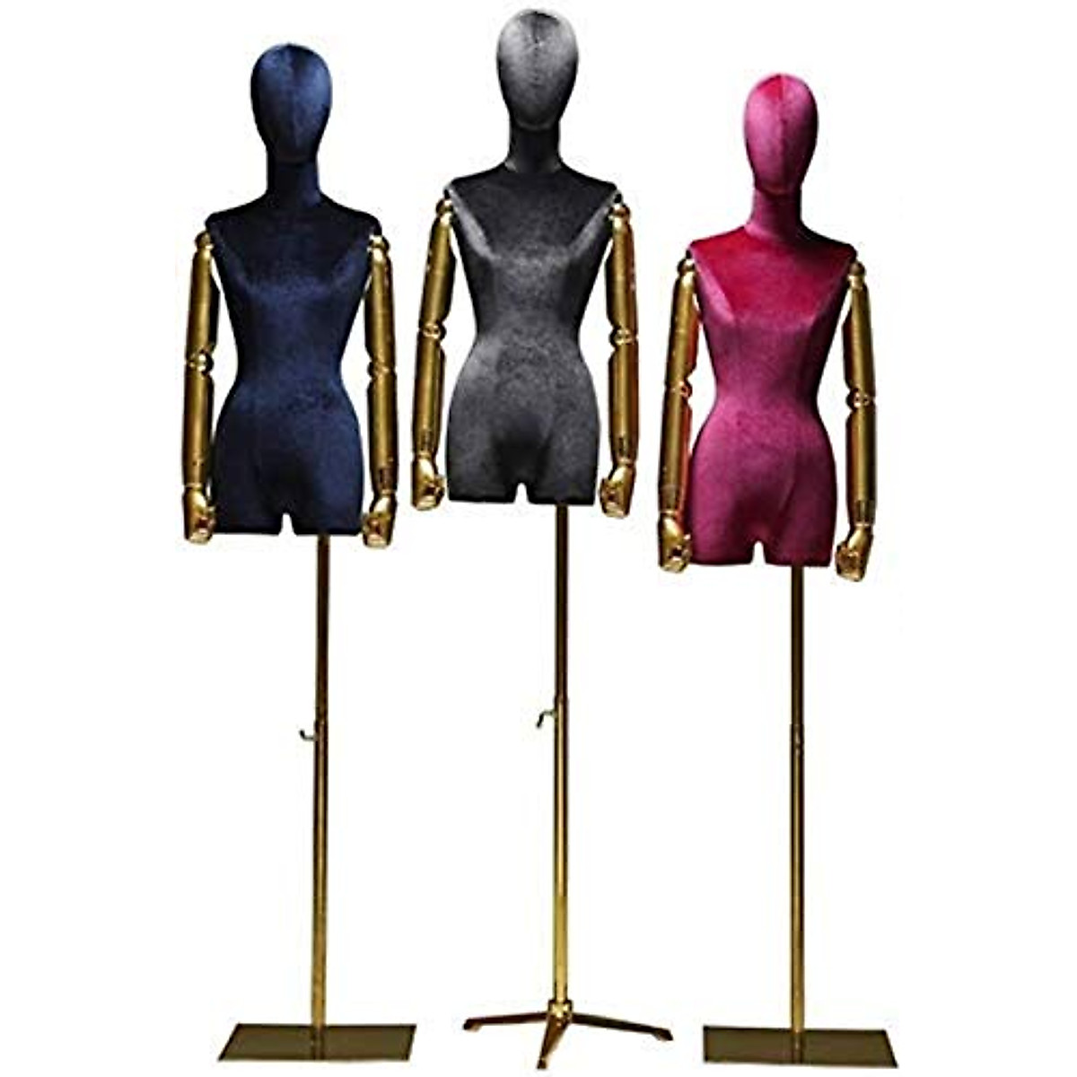 Mannequin Display Stand Mannequin Torso Body Head Dress Form with Flexible Arms Manikins Tailors Dummy Female
