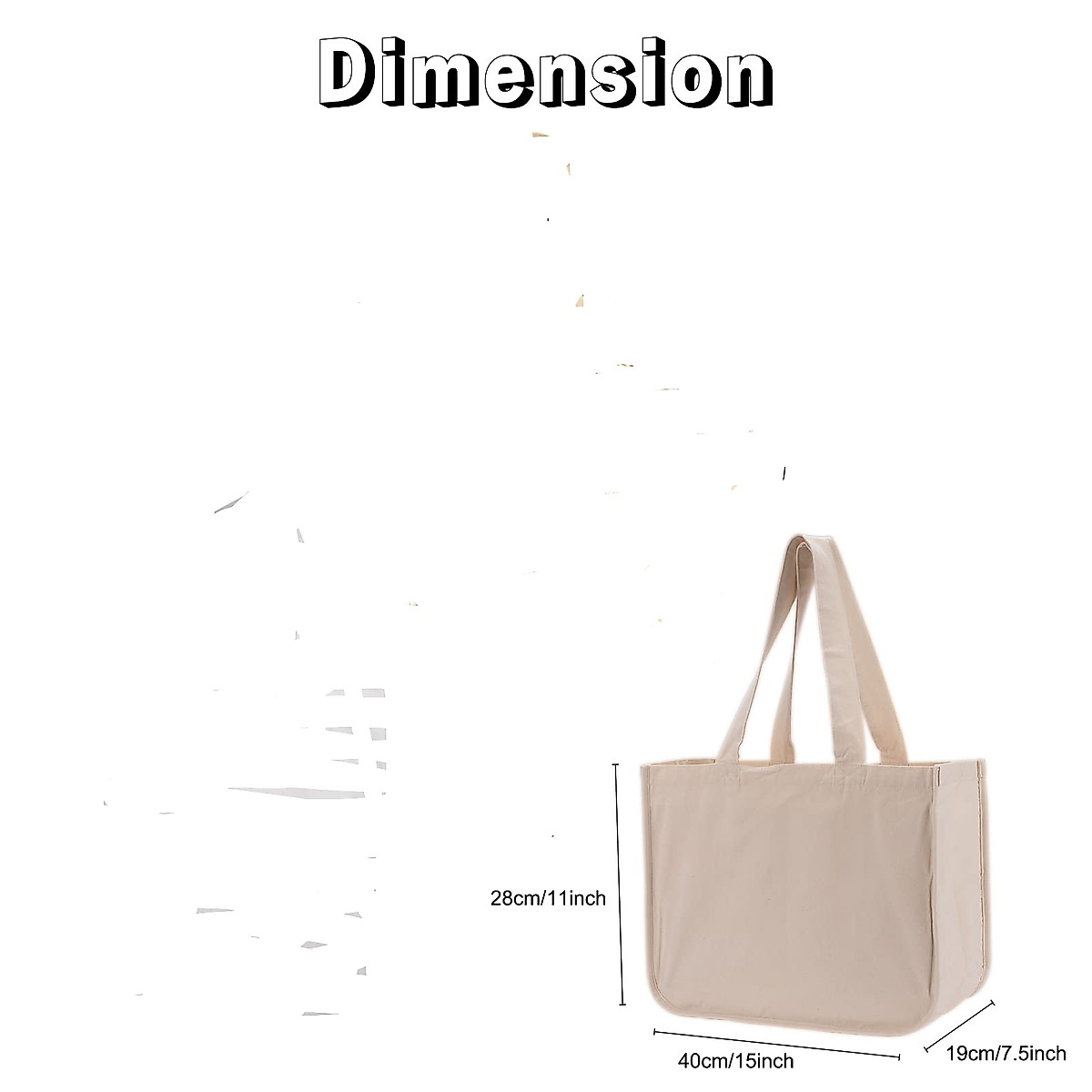 Rae&Kae Canvas Grocery Shopping Bags | Eco-friendly Canvas Grocery Shopping Bags With Handles | Cloth Grocery Tote Bags (1)