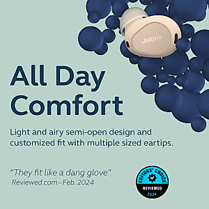 Jabra Elite 10 True Wireless Bluetooth Earbuds – Advanced Active Noise Cancelling with Dolby Atmos Surround Sound, All-Day Comfort, Multipoint, Crystal-clear calls – Cream