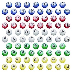 75 Natural Wood 7/8 Inch Bingo Balls -Wood Balls for Bingo Cages and Raffles - Compatible with Cages from Most Major Brands