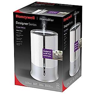 Honeywell Designer Series Cool Mist Humidifier for Medium Room, Bedroom, Kids Room, or Nursery. Ultra-quiet, Auto Shut Off, Easy to Fill and Clean - White, HUL430W