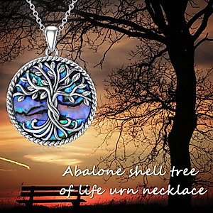 TOUPOP Christmas Gifts for Women Tree of Life Necklaces 925 Sterling Silver Abalone Shell Family Tree Pendant Necklace Jewelry Gifts for Women Friends Mom Birthday