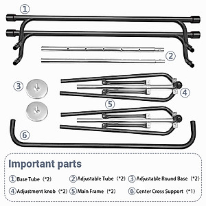 BangTong&Li Gymnastics Bar for Kids Height Adjustable Horizontal Bar Folding Gymnastics Junior Training Bar for Home Gymnastics Equipment (Black)