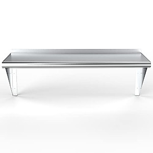 AmGood 14" X 48" Stainless Steel Wall Shelf | Metal Shelving | Garage, Laundry, Storage, Utility Room | Restaurant, Kitchen | Food Prep | NSF Certified