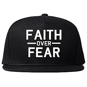 Faith Over Fear Mens Snapback Hat Cap Black