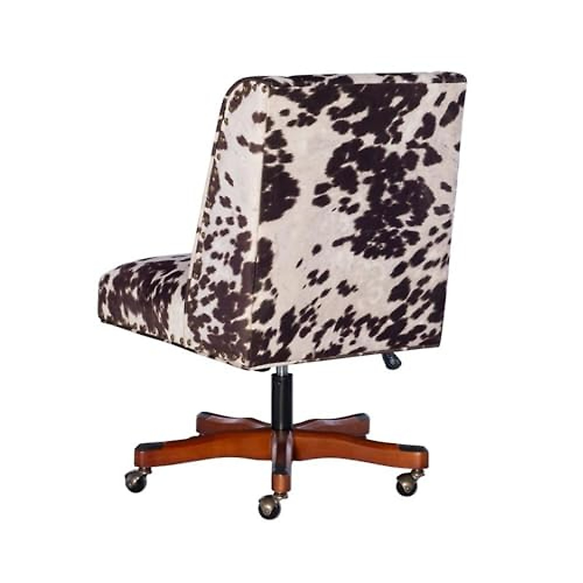 Riverbay Furniture Transitional Fabric Office Chair with Casters in Brown/Walnut