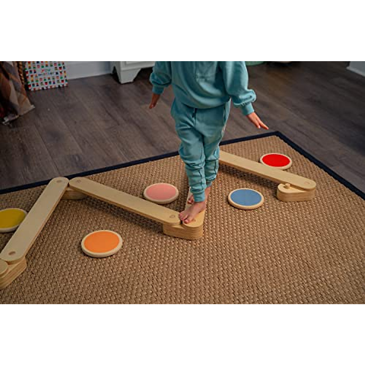 Avenlur Majesty Wooden Balance Beam, Stepping Stones, Obstacle Course - Montessori Waldorf Style Indoor Gym Playset for Kids, Toddlers & Children (2-8 yrs) - Enhance Coordination and Motor Skills
