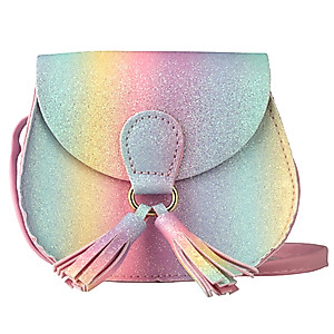 PTShadow Kids Little Girls Toddler Tassel Mini Shoulder Bag Small Coin Purse Pu Crossbody Bag for Birthday Gift