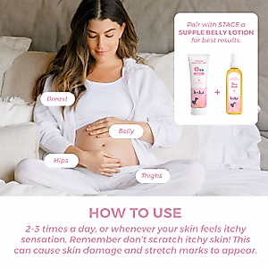 LESKA Maternity Stretch Mark Moisturizing Oil | STAGE A: SOOTHE Happy Belly Oil (Pregnancy Months 1-5) | Part of a Complete 3 Stage Pregnancy Skin Care System | New Mom Gifts (4.22oz)