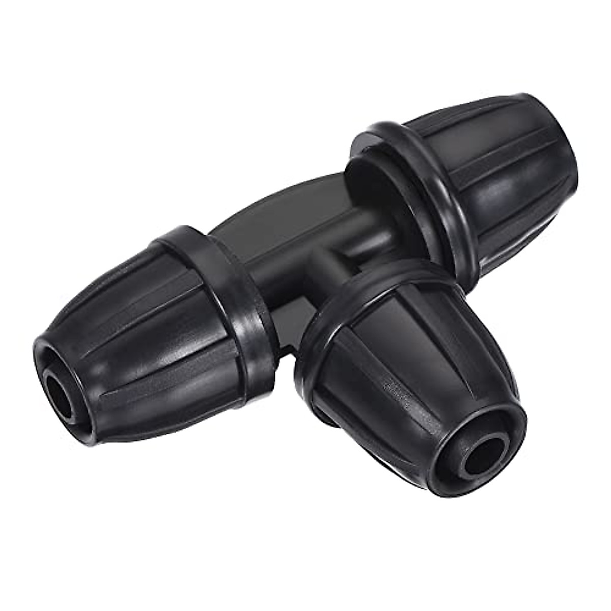 MECCANIXITY Drip Irrigation Barbed Tee 3-Way Fitting 8mm/11mm Tubing for Garden Drip Tape Tubing Sprinkler System Black Pack of 10