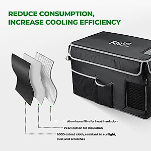F40C4TMP 23 Quart Insulated Protective Cover for Portable Refrigerator, 22L Durable Fridge Bag, Portable Freezer Cover 23QT Fridge (Refrigerator NOT Included)