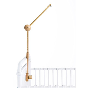 Sorrel + Fern Wooden Baby Crib Mobile Arm, 3D 360° Adjustable - Baby Mobile Holder Arm (31 inch, 100% Natural Beech Wood) - Strong Anti Slip Attachment - Nursery Décor